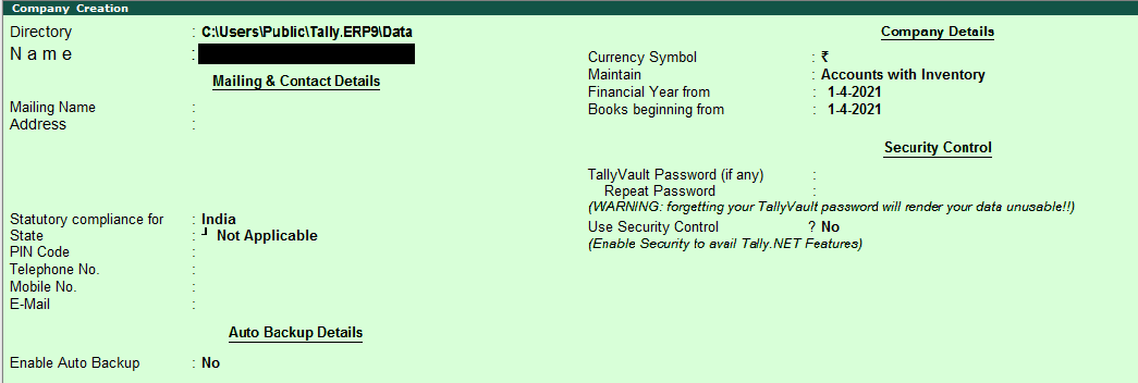 How to Create a Company in Tally ERP9? | Step-by-Step