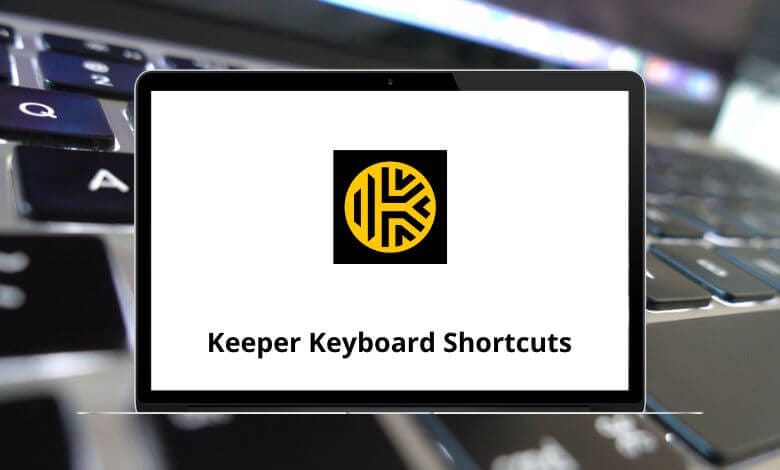 5 Keeper Keyboard Shortcuts - Keeper Shortcuts PDF